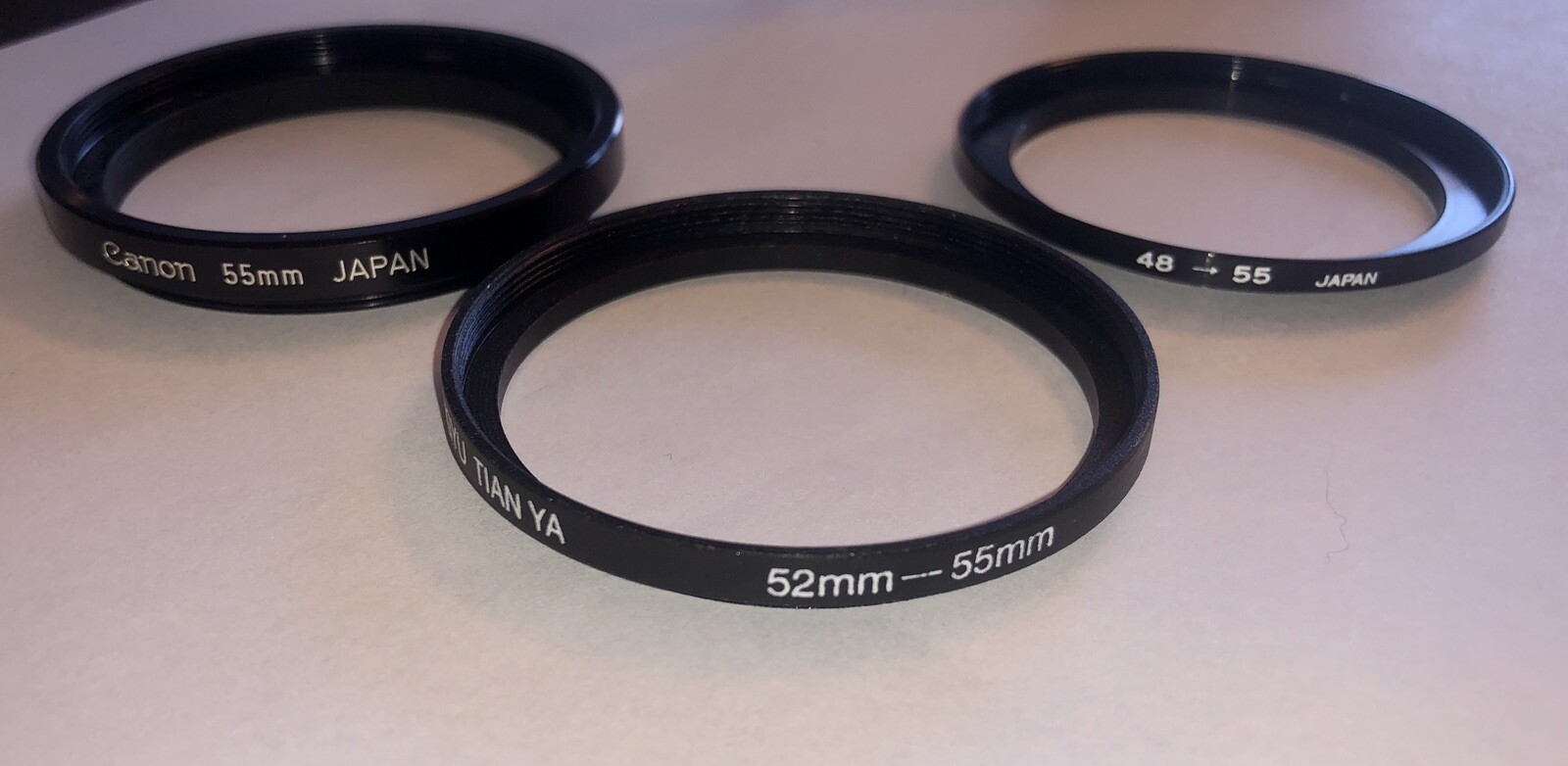 Lot Of 3 Canon Filter Ring Adapters 55mm 48mm - 55mm 52mm - 55mm | eBay