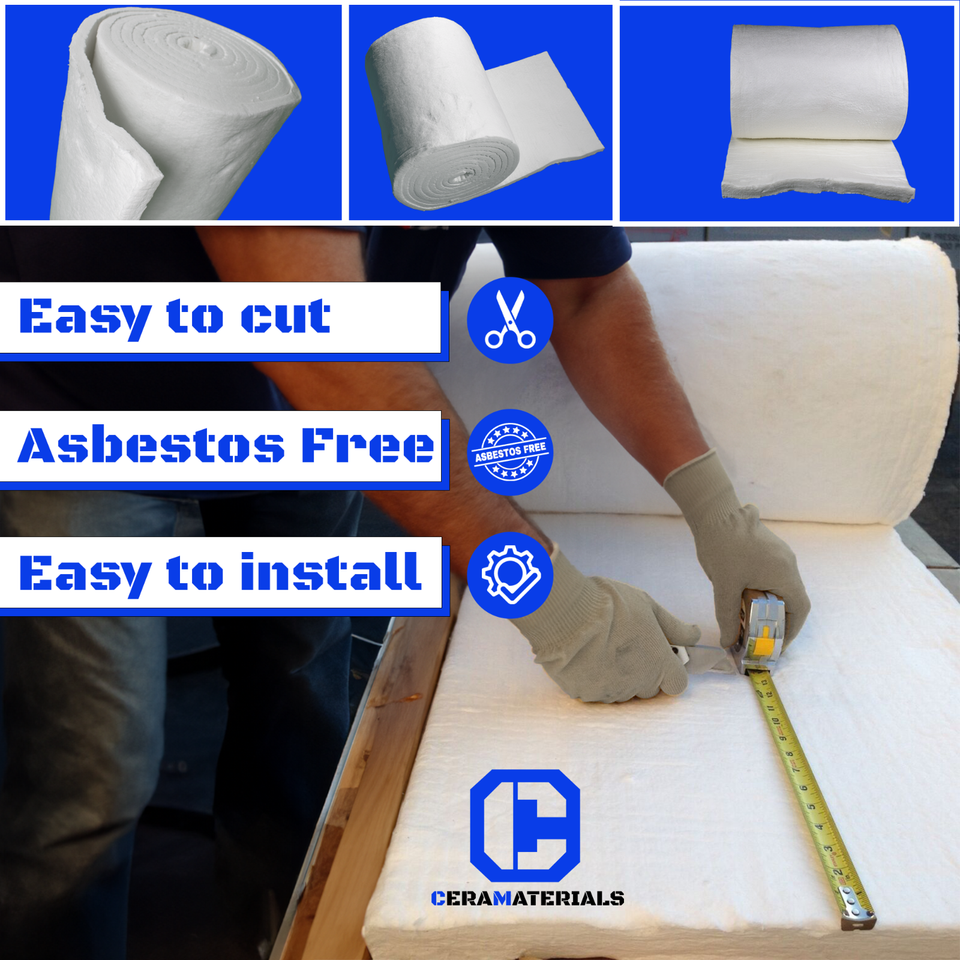 1" CeraBlanket 24"x25' Ceramic Fiber Blanket Insulation 8# Thermal ...