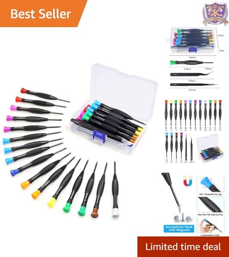 18Pc Mini Screwdriver Set, Stainless Steel, Magnetic Tips, Precise ...