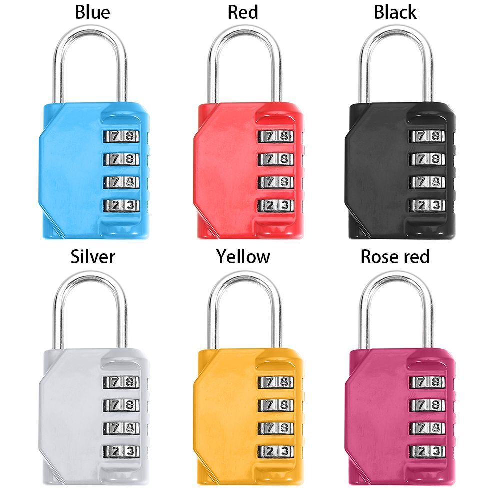 Waterproof Resettable Padlock Password Lock 4 Dial Digit Travel ...