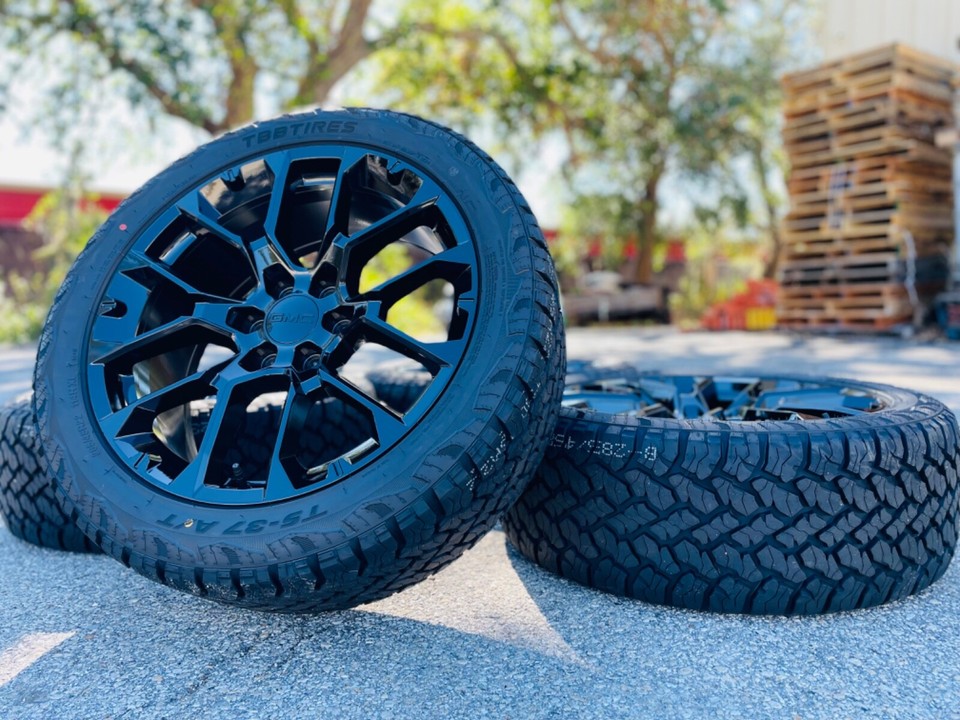 22" Black 2025 GMC Sierra Yukon Denali Ultimate Wheels Rims Tires AT4 ...