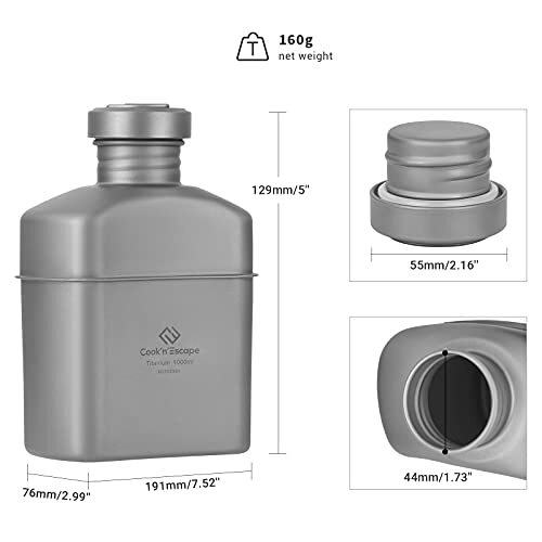 Titanium Camping Cookware Titanium Canteen Mess kit, Camping Canteen ...