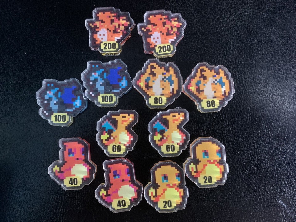 Pokemon Damage Counter Set - Charmander / Charmeleon / Charizard Double ...