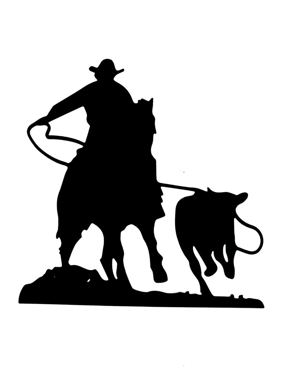 Cowboy Roping Silhouette Clip Art