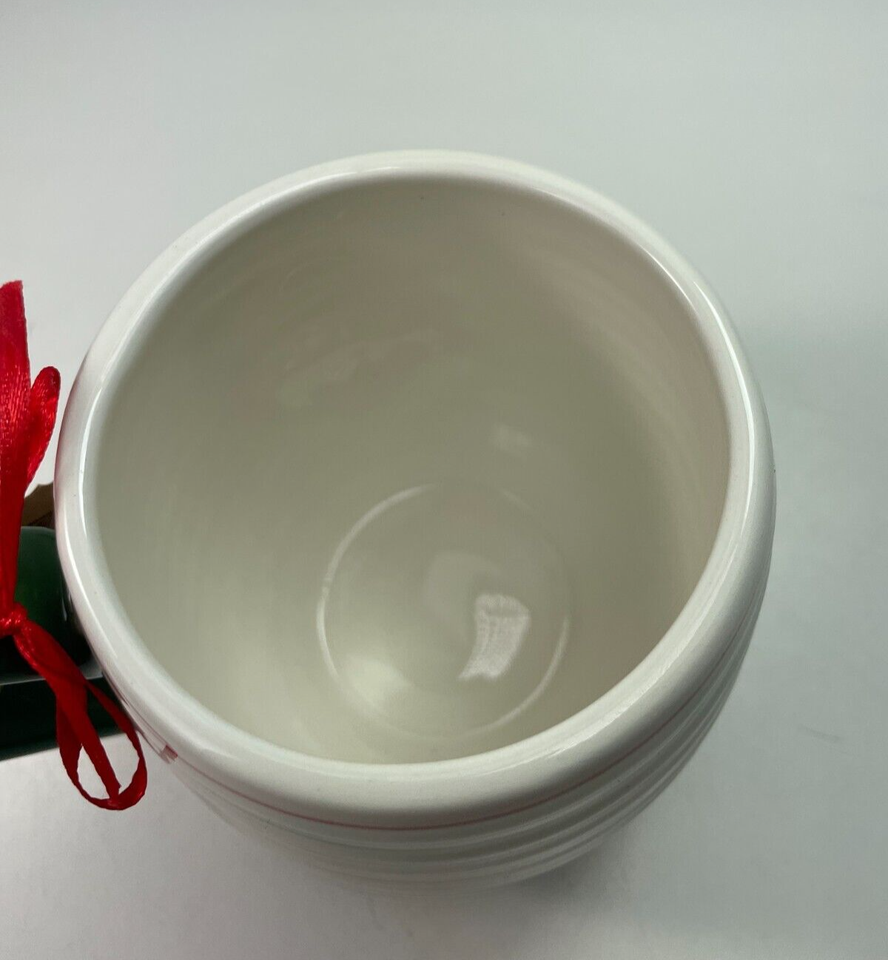 LANG Design Mug Wise Santa Mug Red Green Striped Hand Painted Santa 3D ...