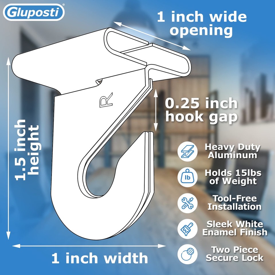 12 Aluminum Drop Ceiling T-Track Hangers Hooks for Lights Decorations ...