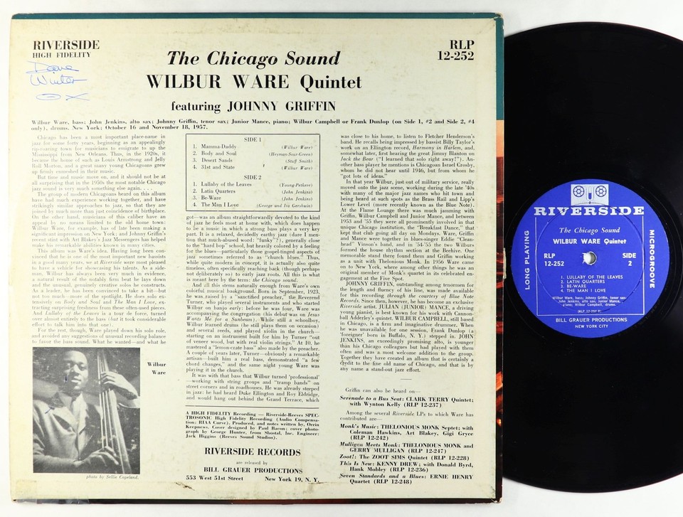 Wilbur Ware Quintet - The Chicago Sound LP - Riverside - RLP 12-252 ...