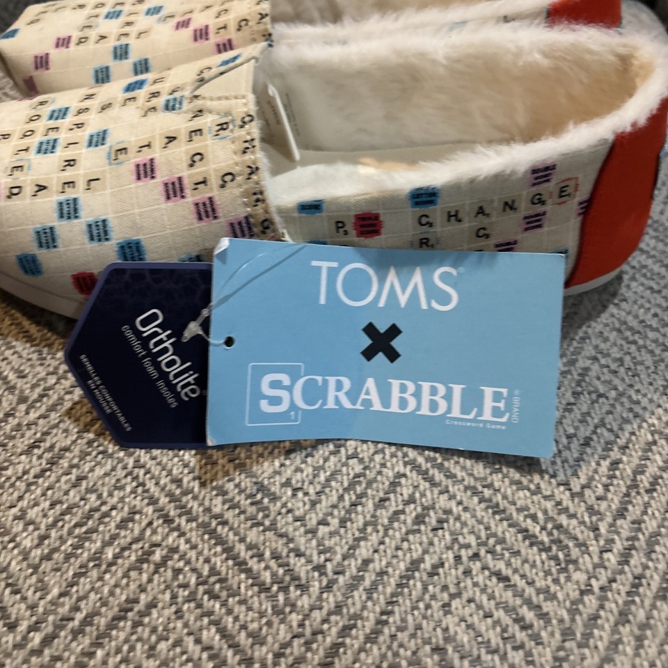 Tom's Scrabble Alpargata Size 7 Womens Sherpa Lined NW | eBay