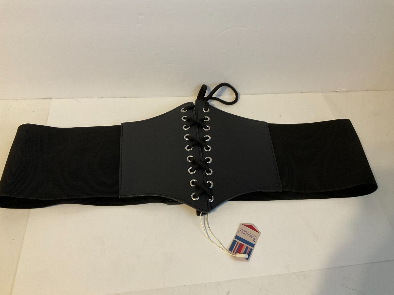 Jasgood Womens Elastic Costume Waist Belt Lace Up Tied Waspie Corset