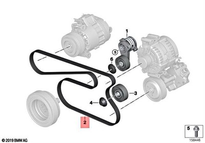 Genuine BMW E81 E82 E85 E86 E87N E88 V Ribbed belt 6PK X 1827 OEM ...