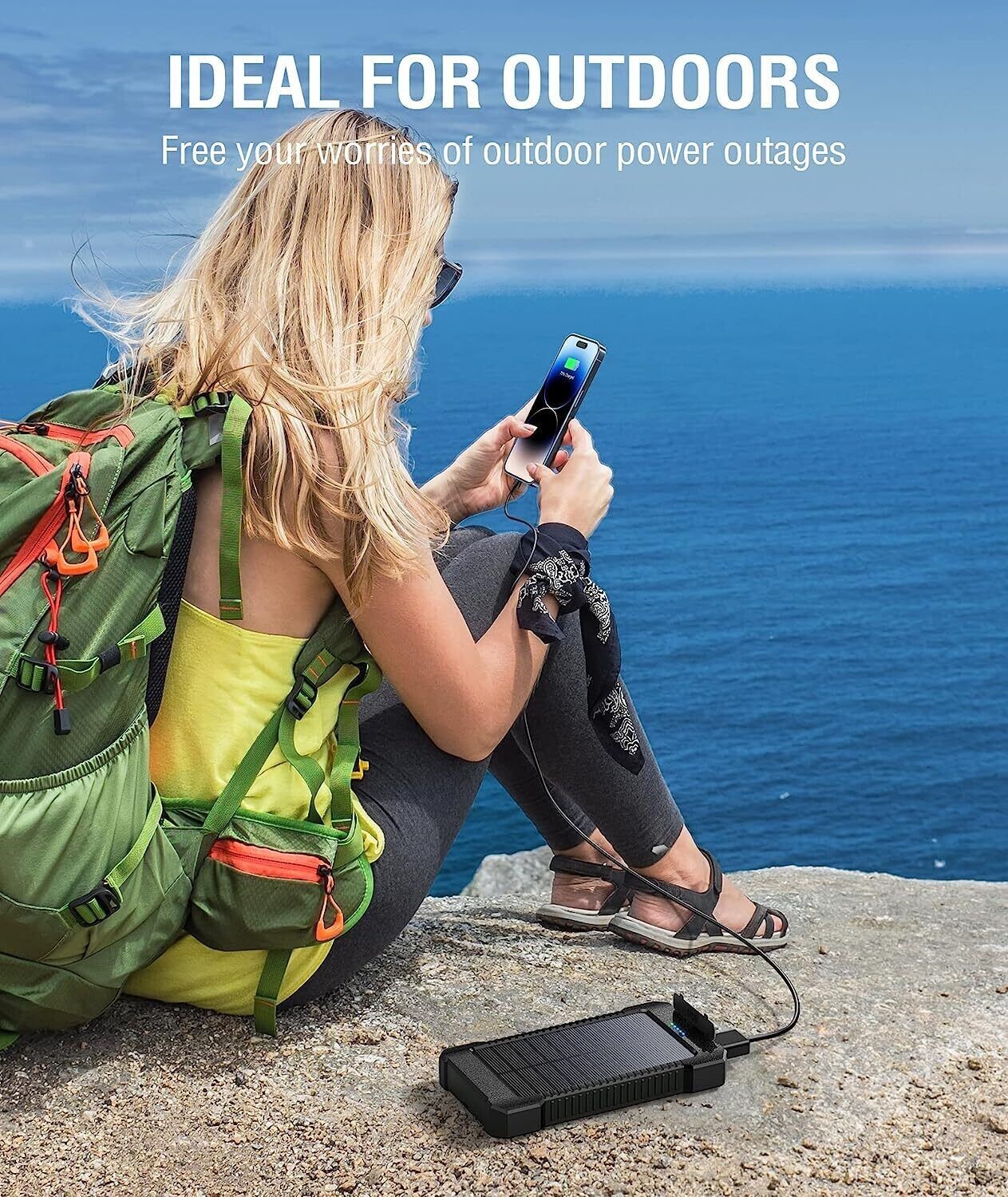 Super 300000mAh USB Portable Charger Solar Power Bank for Cell Phone ...