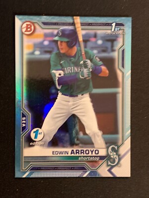 EDWIN ARROYO BD-74 2021 BOWMAN DRAFT 1ST EDITION - SKY BLUE FOIL ...