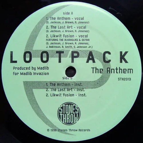 Lootpack The Anthem Vinyl Single 12inch Stones Throw | eBay