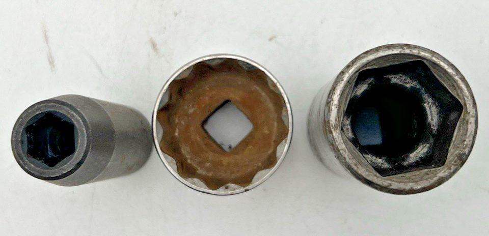 (8) SNAP ON SOCKETS 3/4" SWIVEL, 1-1/4", 5/8, 7/8", 15/16", 3/4", 9/16 ...