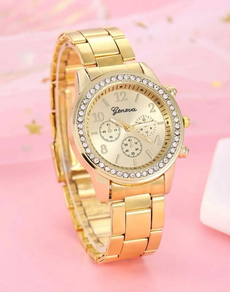 Women Crystal Diamante Quartz Ladies Wrist Watch Fashion Rhinestone ...