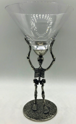POTTERY BARN Halloween Skeleton MARTINI Bar Glass NEW/NIB | eBay
