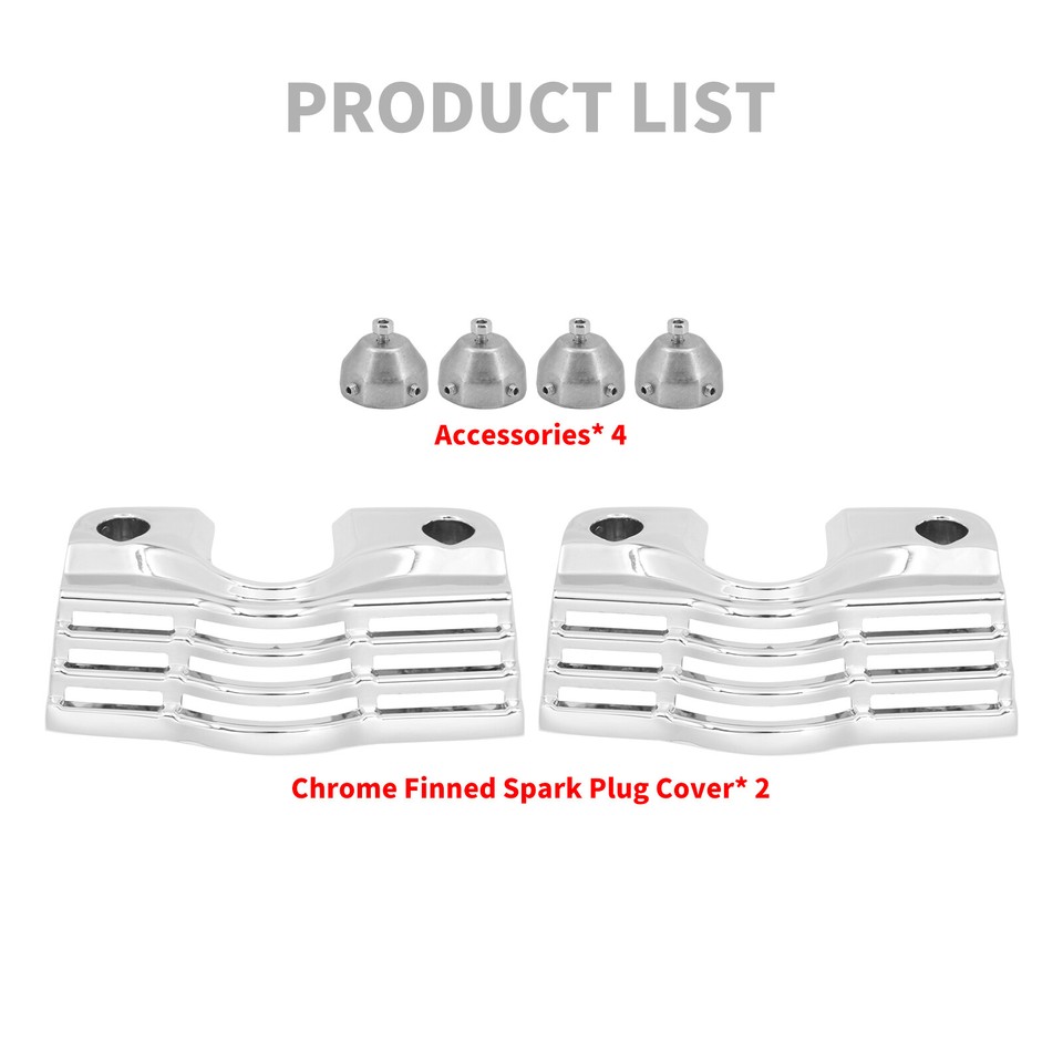 Chrome Slotted Spark Plug Covers For Harley Electra Road Glide Twin Cam ...