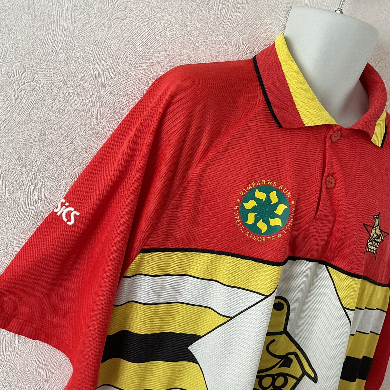VINTAGE ASICS ZIMBABWE CRICKET SHIRT XXL RED ICC WORLD CUP 1999 vintage-asics-zimbabwe-cricket-shirt-xxl-red-icc-world-cup-1999