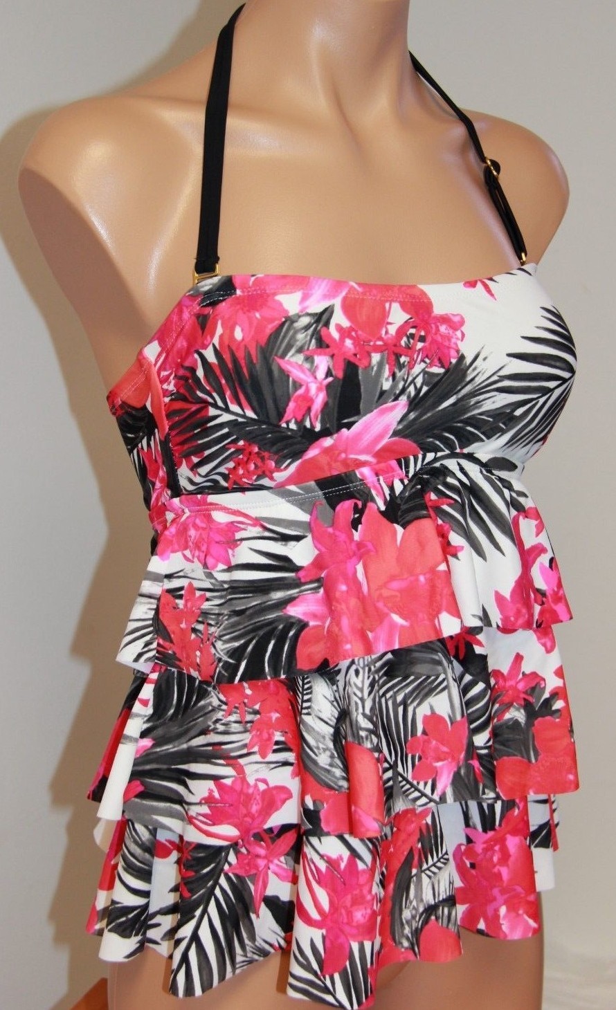 Nwt Island Escape Swimsuit Tankini Top Size 6 Tiered Bandini Strap Ebay