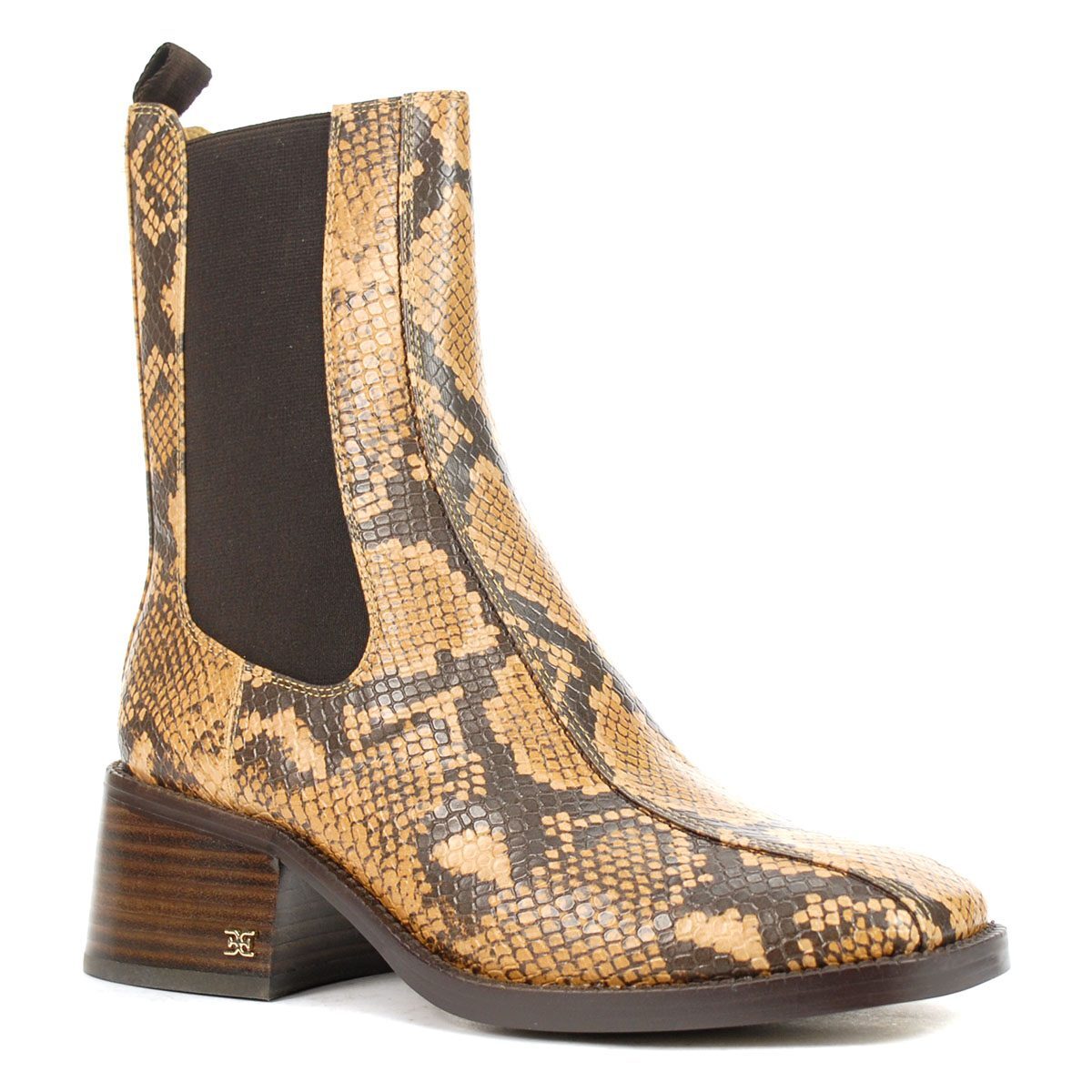 Sam Edelman Dasha Dark Wheat/Exotic Snake Print Ankle Boots