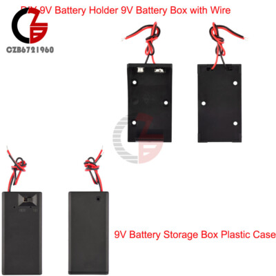 DIY 9V Battery Holder / 9V Battery Box Wire On/Off Switch Cover With ...
