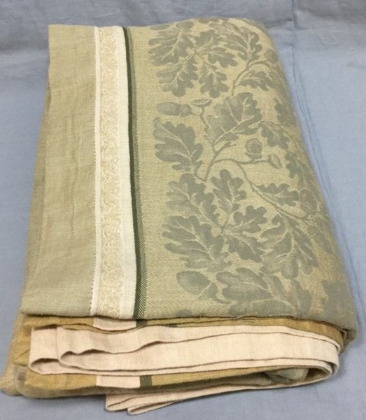 Williams Sonoma Linen/cotton Acorn Harvest Jacquard Tablecloth 70x126 ...