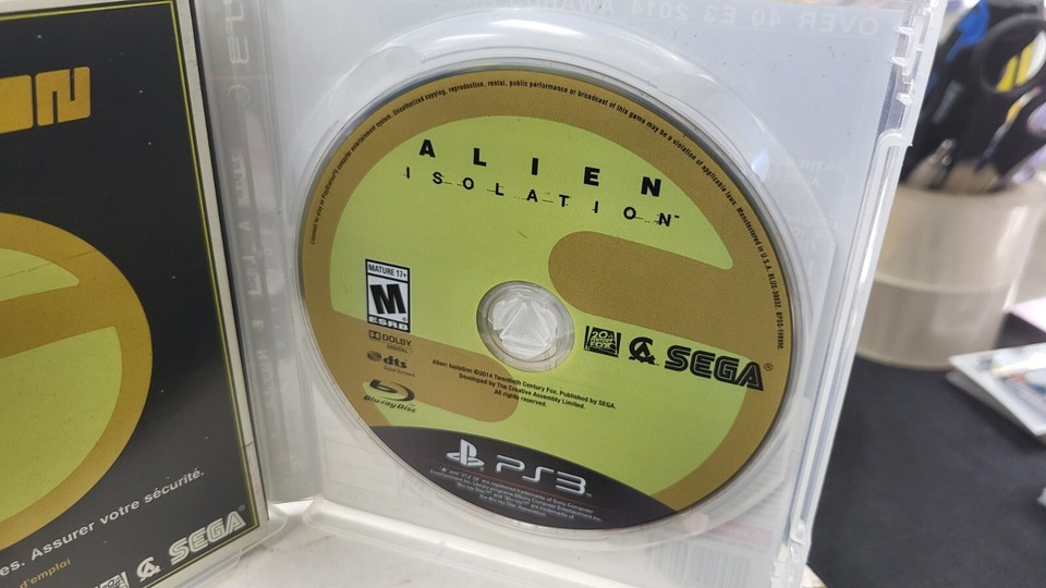 CIB ALIEN ISOLATION NOSTROMO EDITION PS3 SONY PLAYSTATION 3 VIDEO GAME ...