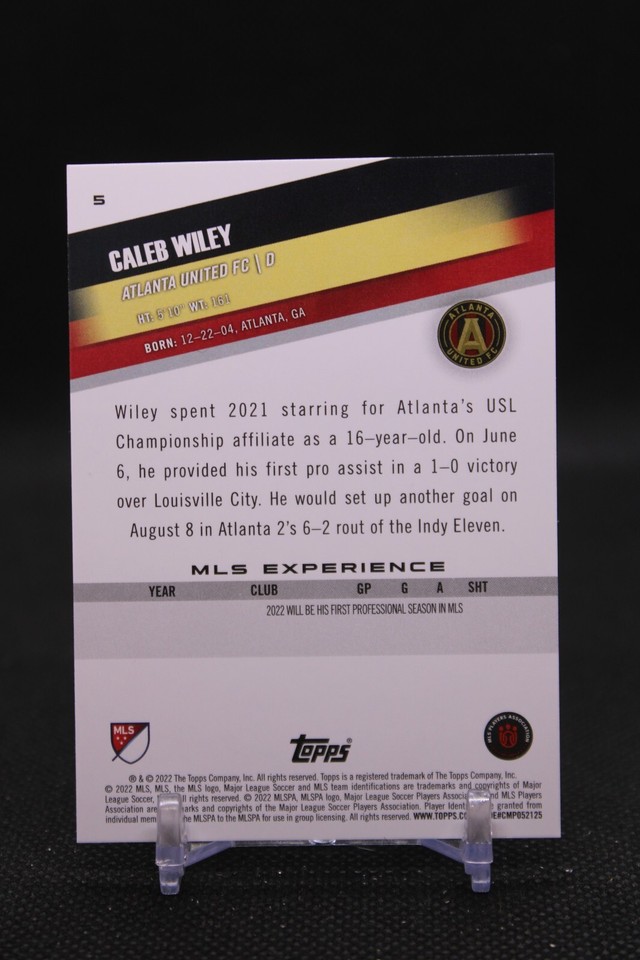 Caleb Wiley 2022 Topps MLS Soccer Rookie Card #5 Atlanta United | eBay