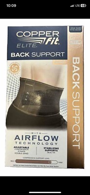 Copper Fit Elite Back Support AirFlow Back Brace Adjustable Double-Band ...