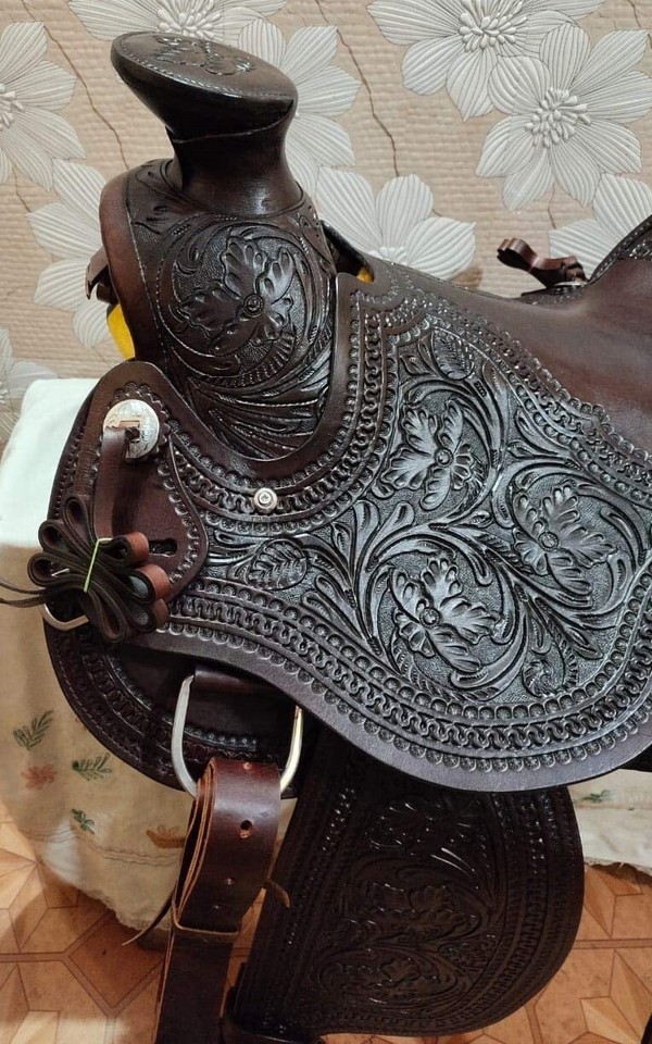 Horse Saddle Western A Fork Work Ranch Roping Roper Wade Tree Leather ...