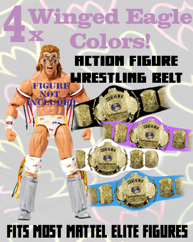 Four Winged Eagle Style Championship Belts In Colors Wrestling Figures ...