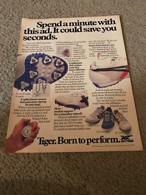 Vintage 1984 ASICS TIGER ZX-D TRACK Running Shoes Poster Print Ad 1980s ...