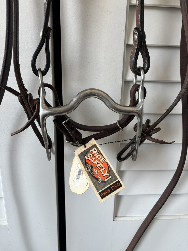 Fancy Two Ear Silver Western Horse Bridle W/ New Weaver Curb Strap ...