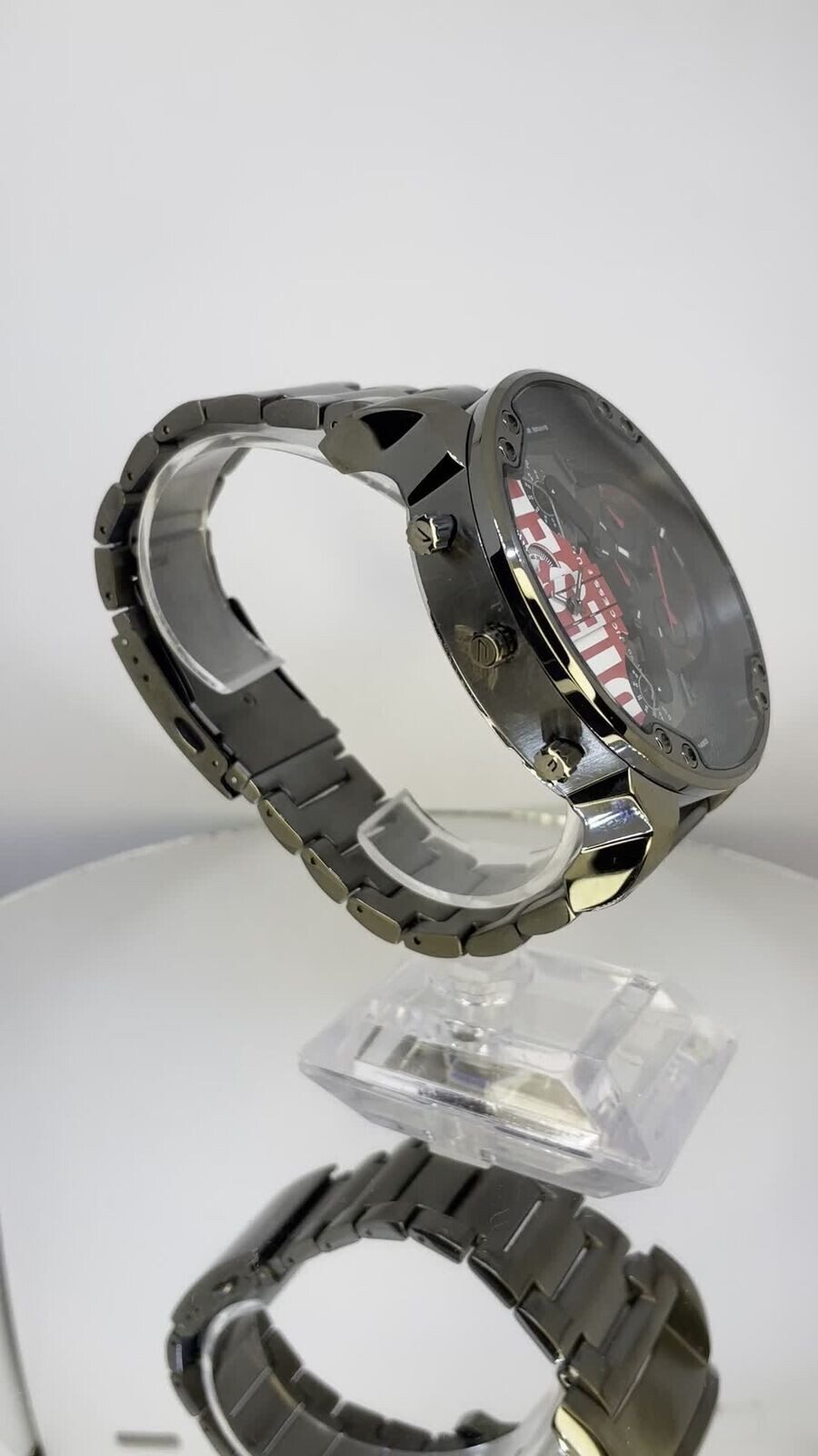 💥⌚💥 NEW Diesel MR. DADDY 2.0 Grey Black Red Stainless Steel Watch ...