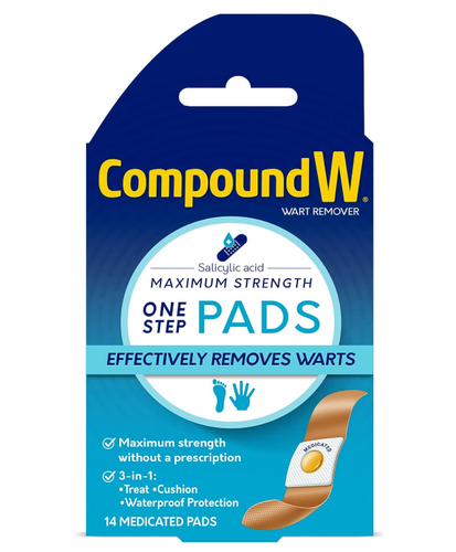 Compound W Wart Remover Maximum Strength One Step Pads, 14 Medicated ...