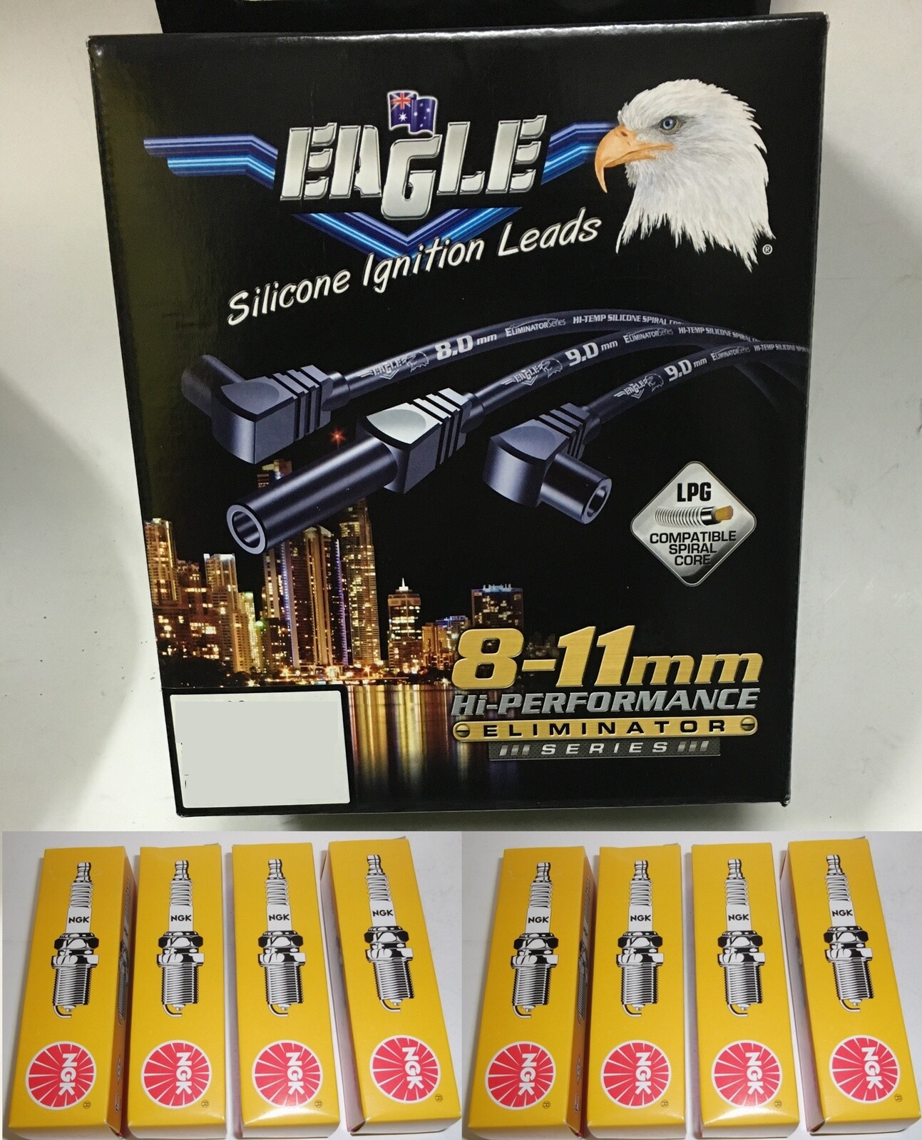 Eagle 8mm Ignition Leads With Heat Shields & Ngk Platinum Spark Plugs ...