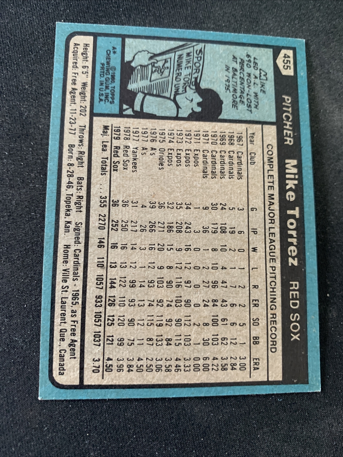 1980 Topps - Mike Torrez #455 for sale online | eBay