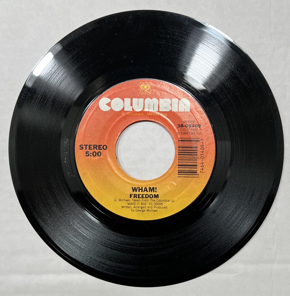 45 rpm Vintage 7” Vinyl Single Hit Record Wham! - Freedom George ...