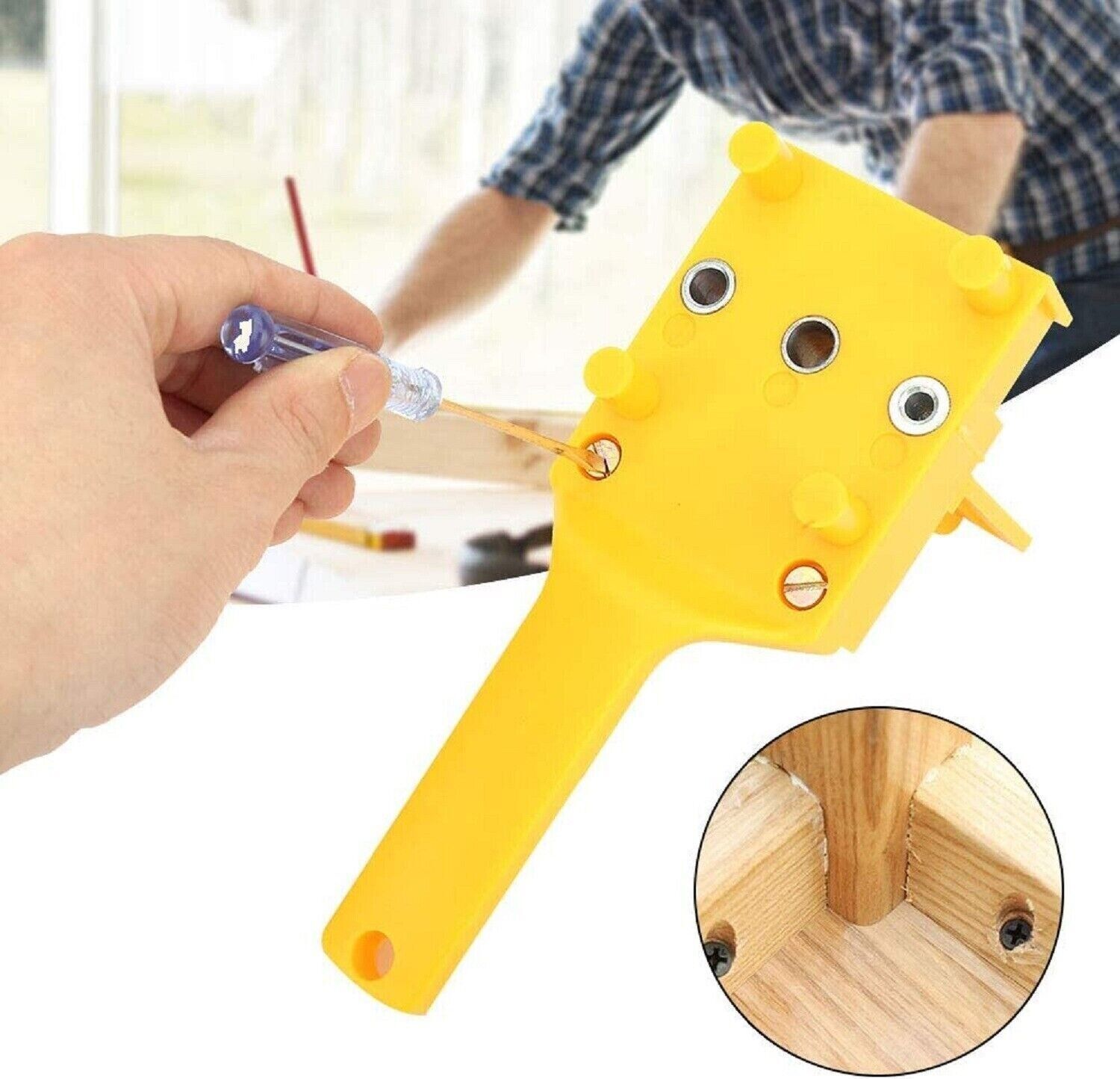 Pocket Hole Screw Jig Dowel Drill Set Wood Tool kit Angle Hole Locator ...