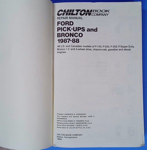 Chilton's Ford Pick-ups 1987-88 by Chilton Automotive Editorial Staff ...