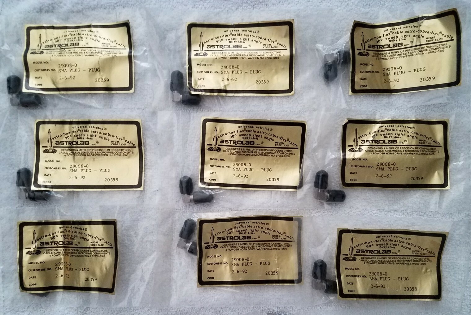 Astrolab 29008-0, DC-18GHz, SMA(M)/SMA(M), 90-degree Right-Angle RF ...
