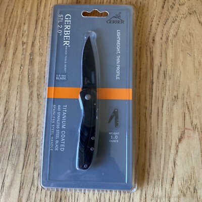 GERBER STL 2.0" Titanium Small Drop Point Liner Lock Folding EDC New ...