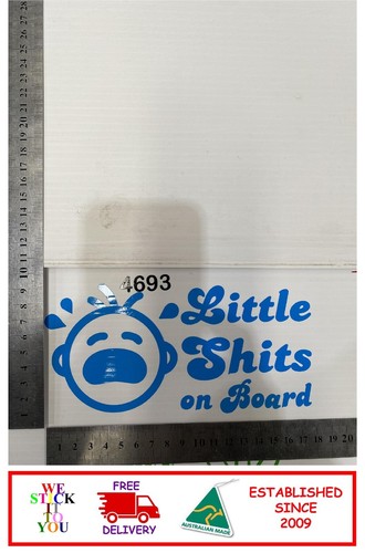 Little Shits on Board, Vinyl Decal Sticker 9 Different colours ...