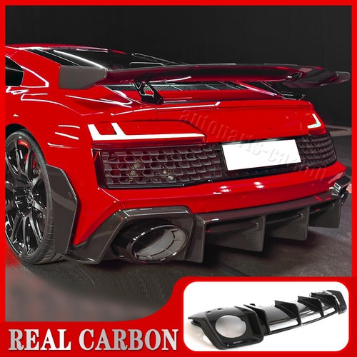 Fit For Audi R8 V10 2020-2024 DRY Carbon Fiber Rear Bumper Diffuser Lip ...