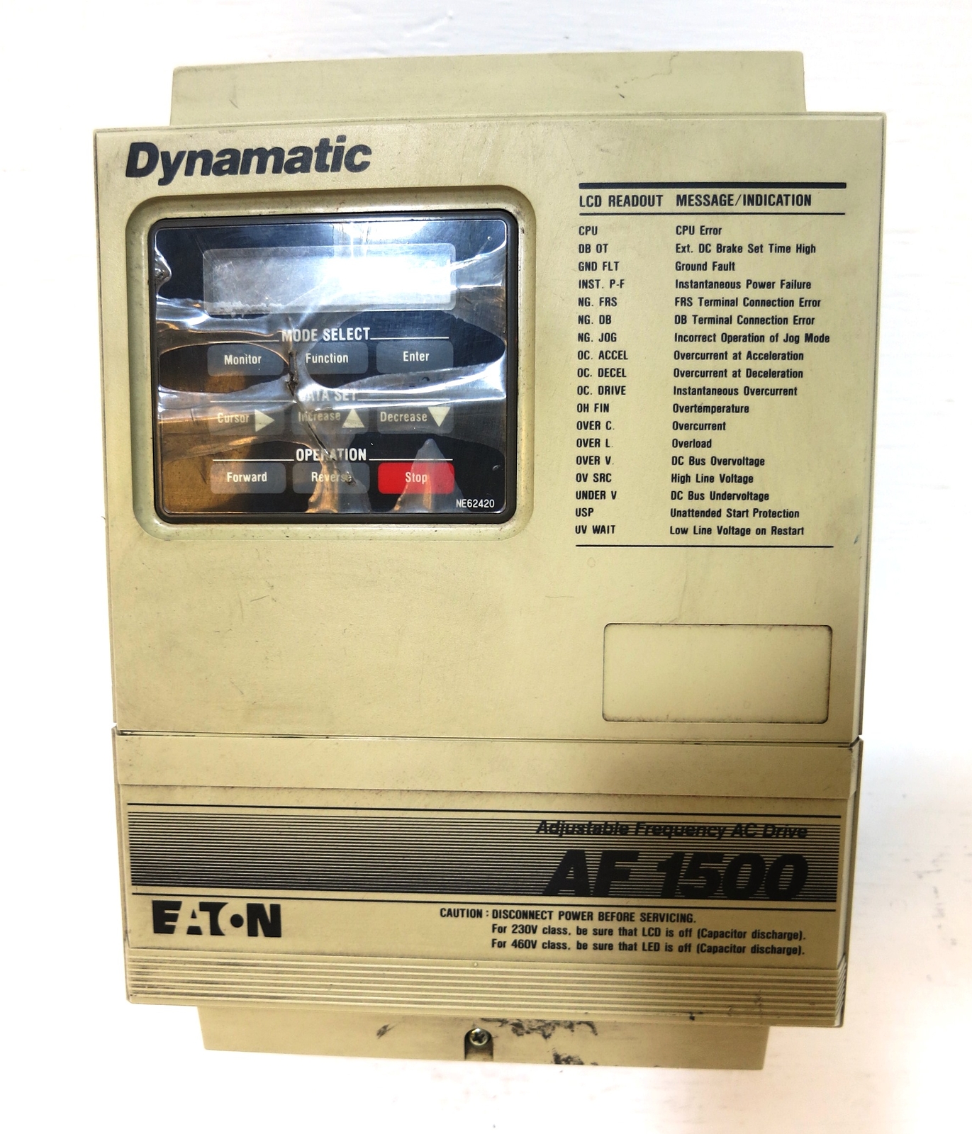 Eaton AF-1500 Dynamatic AF-150202-0480 2HP AC VS Drive 480V 3PH 3.8A 13 ...