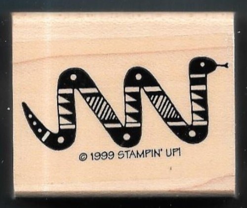 SNAKE Rattlesnake Desert Reptile Design Ancient Art Stampin' Up! RUBBER ...