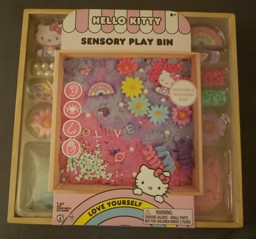 Hello Kitty - Sensory Play Bin w/ Sand, Rocks, Reusable Wooden Box 10 ...