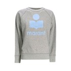 Isabel Marant 26SS MILLYNY Velvet Logo Sweatshirt Gray Ice Blue A1M07E ...