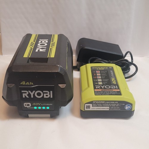 Ryobi 40V 4.0Ah Lithium-Ion Battery OP40404VNM + Charger OP404VNM ...
