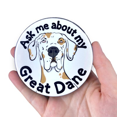 Fawnequin Great Dane Magnet Ask Me About My Dog Pet Portrait Decor Gift ...
